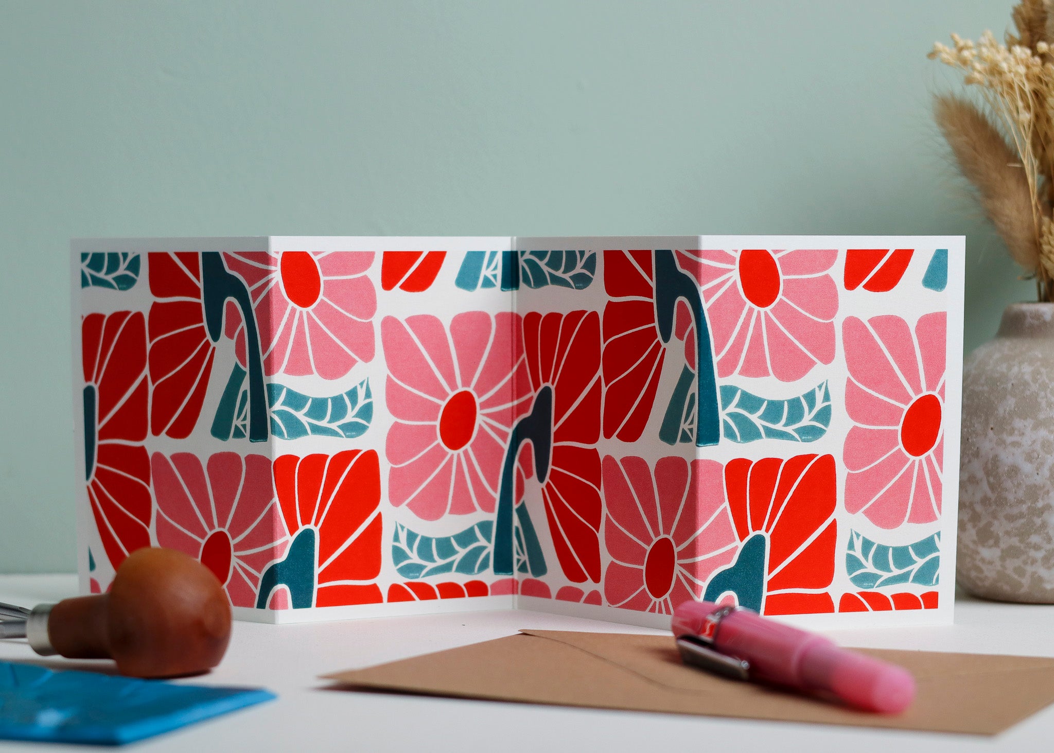 Bloom Burst Garland Card | Single Card & Envelope – Adventures In Print